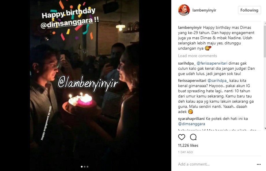 Beri Kejutan Ultah, Nadine Chandrawinata Buat Dimas Anggara Tersipu Malu