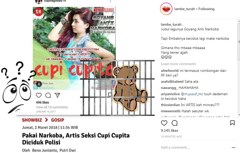 Sempat Populerkan 'Goyang Anti Narkoba', Artis Cupi Cupita Malah Diciduk Polisi