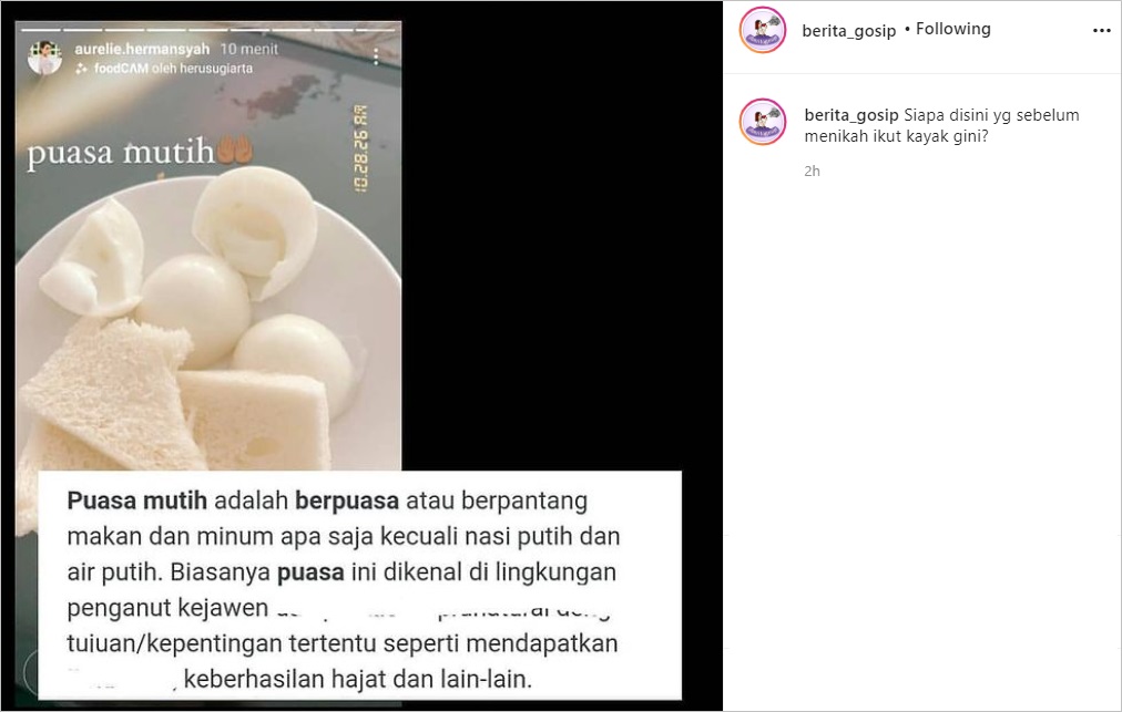 Aurel Hermansyah Jalani Puasa Mutih, Menu Makanan Bikin Salfok Hingga ...